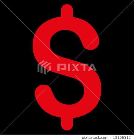Dollar flat red color icon-插圖素材 [18166512] - PIXTA圖庫