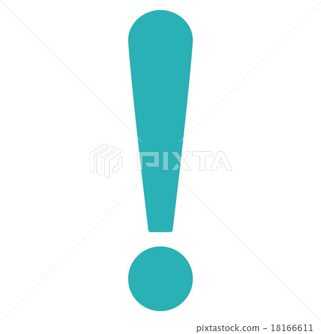 Exclamation Sign flat cyan color icon - Stock Illustration [18166611 ...