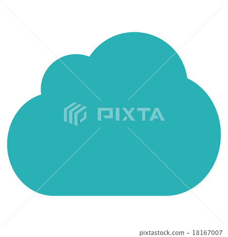 Cloud flat cyan color icon - Stock Illustration [18167007] - PIXTA