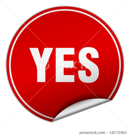 yes round red sticker isolated on white - Stock Illustration [18172901 ...