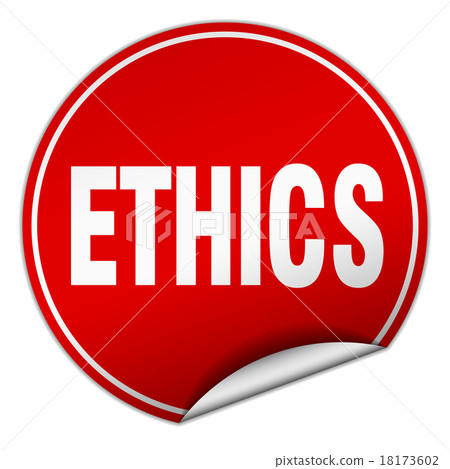 ethics round red sticker isolated on white - Stock Illustration ...