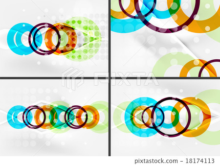 Set of circle shape design abstract backgrounds - Stock Illustration ...