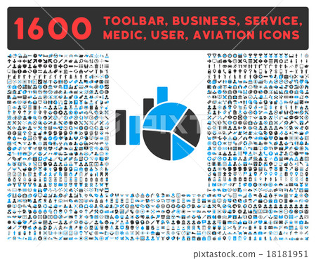 Charts Icon with Large Pictogram Collection - Stock Illustration ...