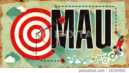 MAU - Word on Grunge Poster in Flat Design. - Stock Illustration ...