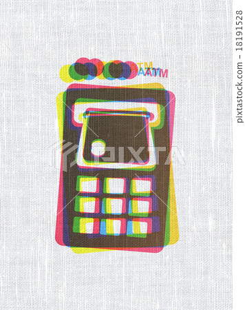 Currency concept: ATM Machine on fabric texture - Stock Illustration ...