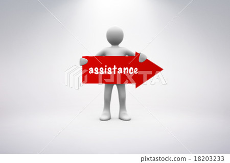 Assistance against grey background - Stock Illustration [18203233] - PIXTA