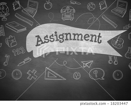 Assignment against black background - Stock Illustration [18203447] - PIXTA