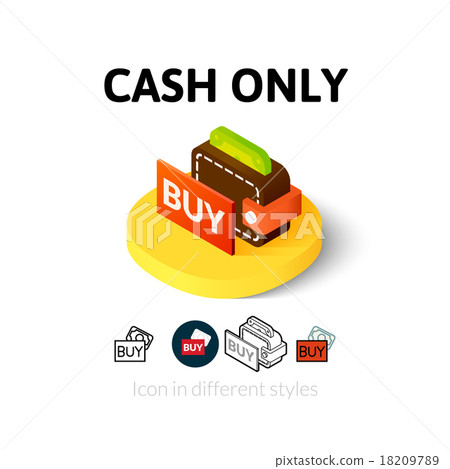 Cash only icon in different style - Stock Illustration [18209789] - PIXTA