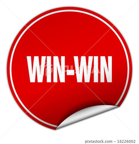 win-win round red sticker isolated on white - Stock Illustration ...