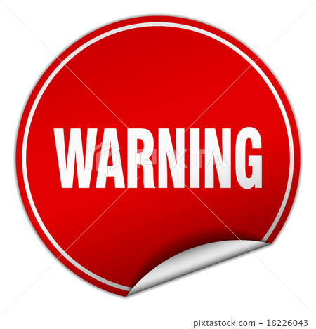 warning round red sticker isolated on white - Stock Illustration ...