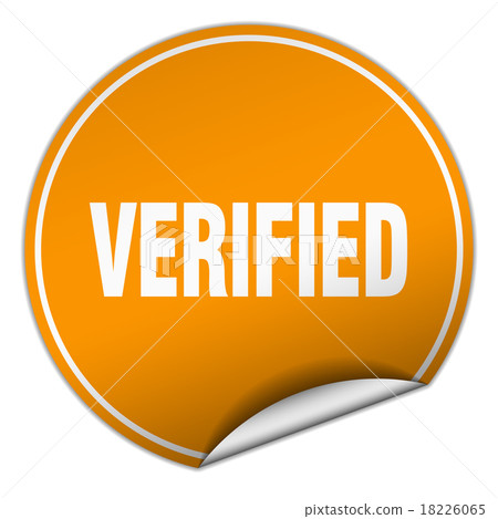 verified round orange sticker isolated on white-插圖素材 [18226065] - PIXTA圖庫