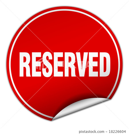 reserved round red sticker isolated on white - Stock Illustration ...