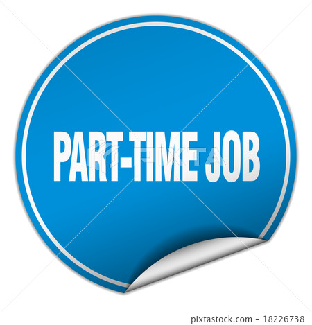 part-time job round blue sticker isolated on white - Stock Illustration ...
