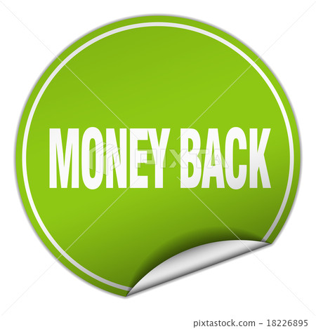 money back round green sticker isolated on white - Stock Illustration ...