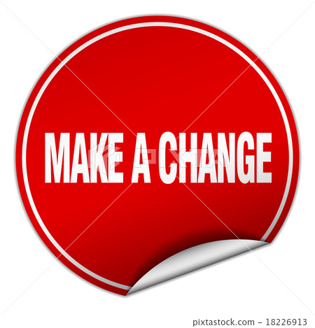 make a change round red sticker isolated on white - Stock Illustration ...