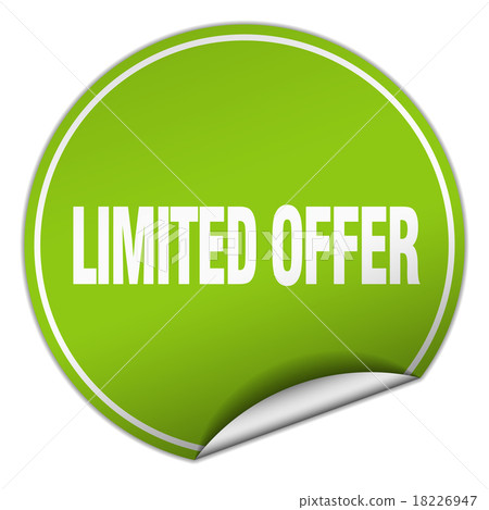 limited offer round green sticker on white - Stock Illustration ...