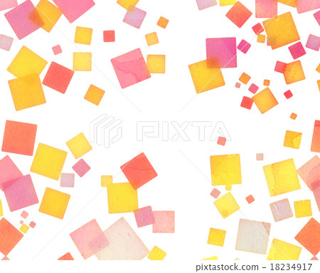 Watercolor texture Geometric pattern square - Stock Illustration ...