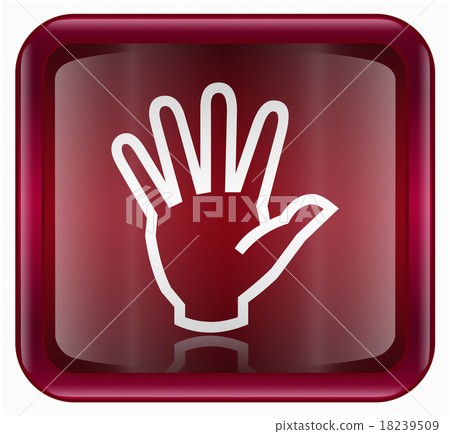 hand icon red, isolated on white background - Stock Illustration ...