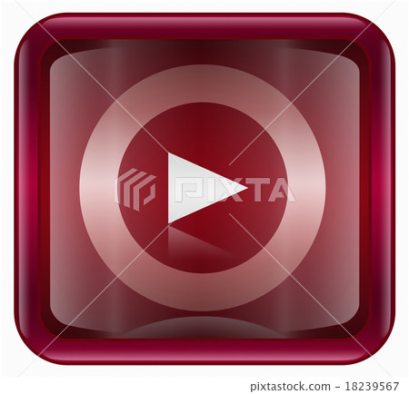 Play icon dark red, isolated on white background - Stock Illustration ...