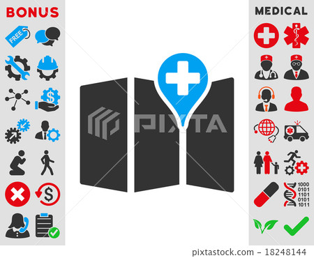 Medical Map Icon - Stock Illustration [18248144] - PIXTA