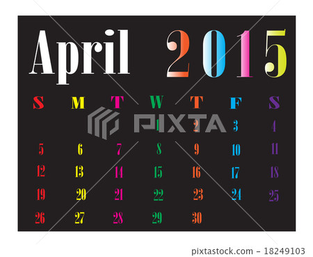 Calendar April 2015 - Stock Illustration [18249103] - PIXTA