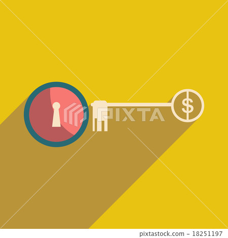Modern flat icon with shadow key money - Stock Illustration [18251197 ...