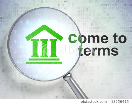 Law concept: Courthouse and Come To Terms with - Stock Illustration ...