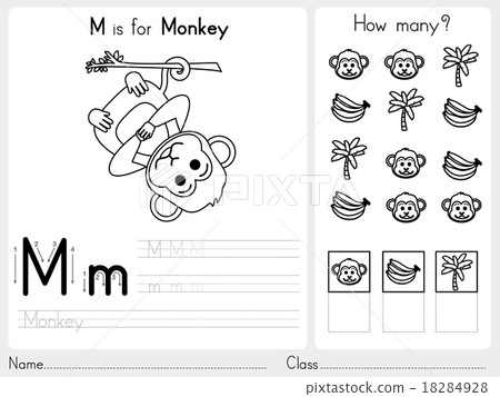 Alphabet A-Z Tracing and puzzle Worksheet - Stock Illustration ...