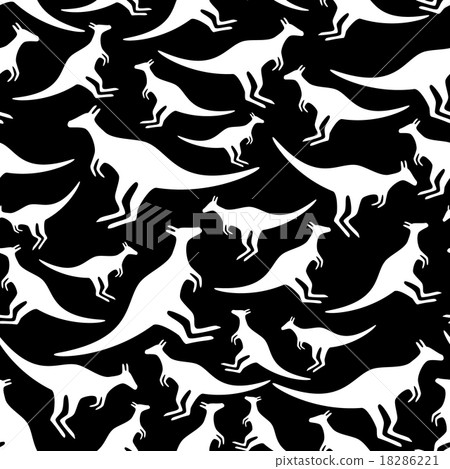 white animal kangaroo seamless vector pattern - Stock Illustration [18286221] - PIXTA