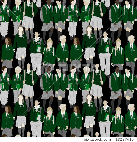 Group of students - vector seamless pattern - Stock Illustration ...
