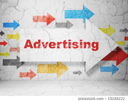 Advertising concept: arrow with Advertising on - Stock Illustration ...