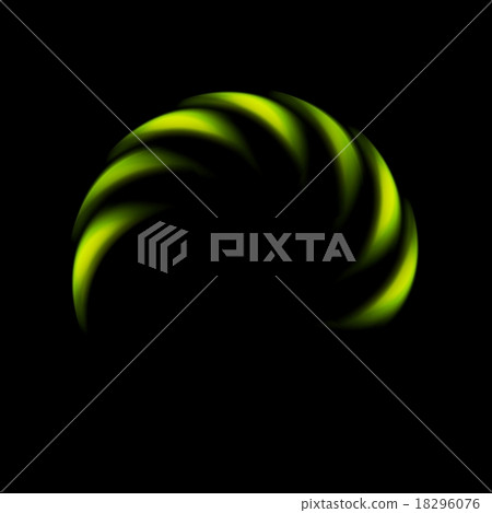 Glowing green abstract logo on black background-插圖素材 [18296076] - PIXTA圖庫