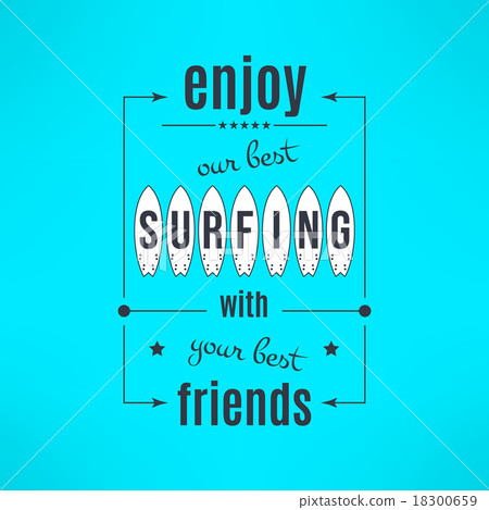 Vector surfing lesson poster with lettering design - Stock Illustration ...