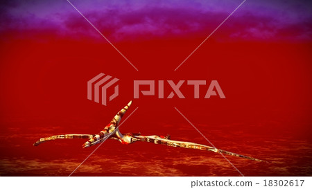 Huge pterodactyl over land - Stock Illustration [18302617] - PIXTA