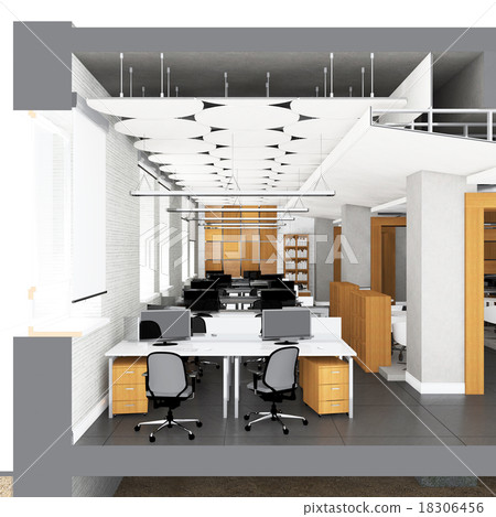 Cross section of the office space - Stock Illustration [18306456] - PIXTA