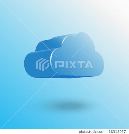 3D blue cloud with shadow - Stock Illustration [18318957] - PIXTA