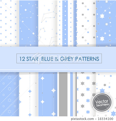 12 star blue& grey seamless pattern - Stock Illustration [18334100] - PIXTA