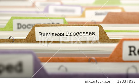 Business Processes Concept. Folders in Catalog. - Stock Illustration ...