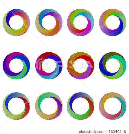 Set of Colorful Circle Icons-插圖素材 [18340248] - PIXTA圖庫