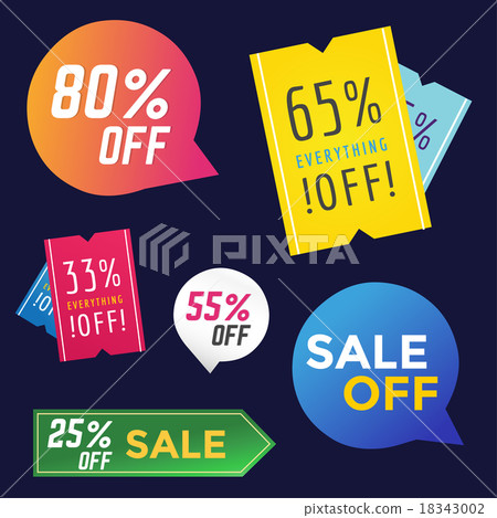 Sale Off vector tags label banner icons - Stock Illustration [18343002 ...