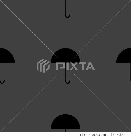 Umbrella web icon. flat design. Seamless gray patt - Stock Illustration ...