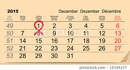 December 1, 2015 World AIDS Day. Red ribbon symbol - Stock Illustration ...