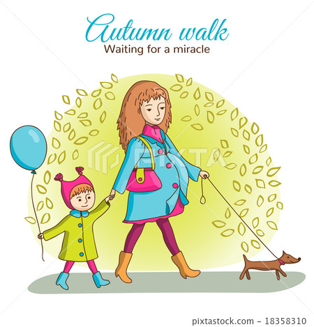 Autumn walk - Stock Illustration [18358310] - PIXTA