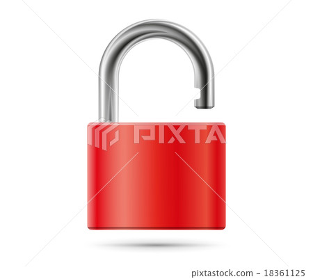 Closed red lock security icon. Realistic padlock - Stock Illustration ...