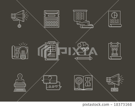 Web development flat white line vector icons - Stock Illustration ...