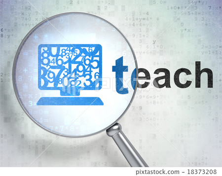 Learning concept: Computer Pc and Teach with - Stock Illustration ...