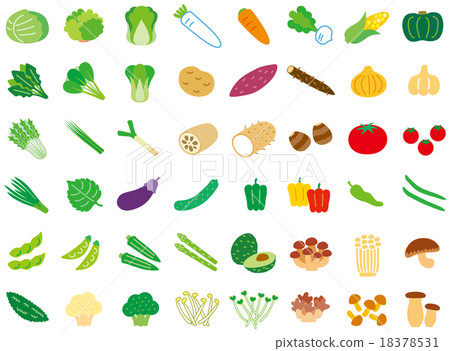 Simple vegetable set - Stock Illustration [18378531] - PIXTA