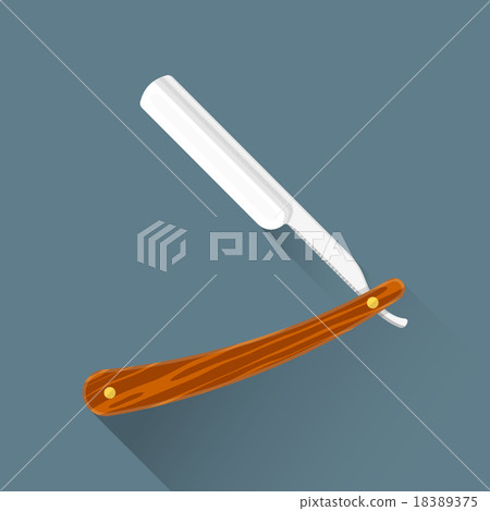vector flat barber cut throat razor illustration - Stock Illustration ...