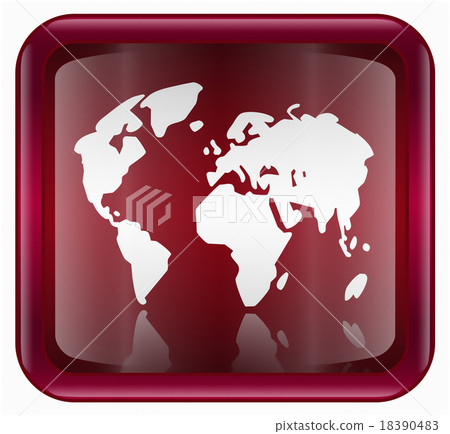World icon red, isolated on white background - Stock Illustration ...