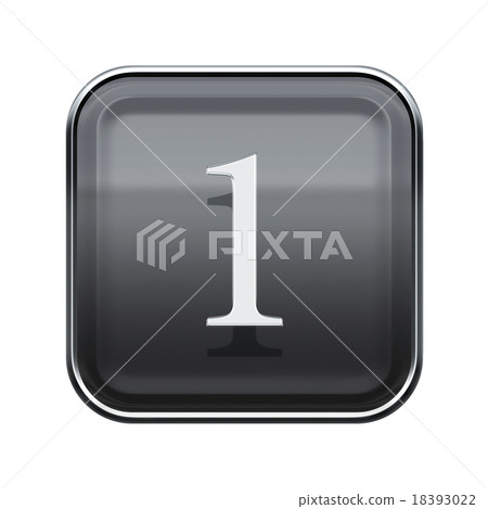 Number one grey glossy, isolated on white - Stock Illustration ...